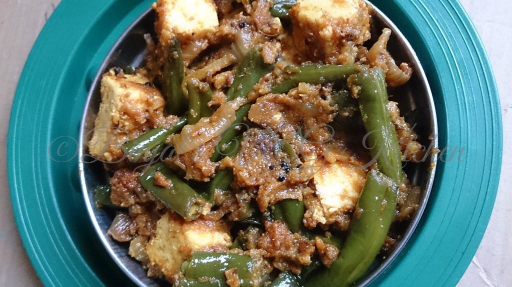 Paneer French Beans Masala Sabji - Binjal's VEG Kitchen