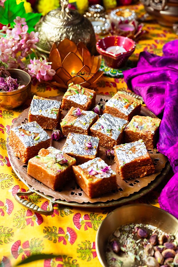 Mohanthal (Gram Flour Fudge) - Binjal's VEG Kitchen