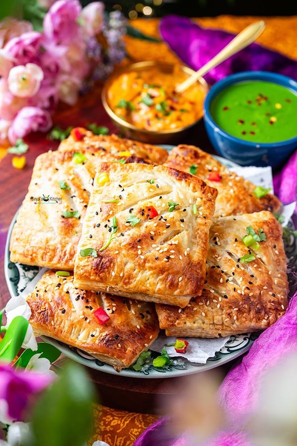 Plant Based Chicken Masala Puff Recipe – Indian Bakery Style | Binjal's ...